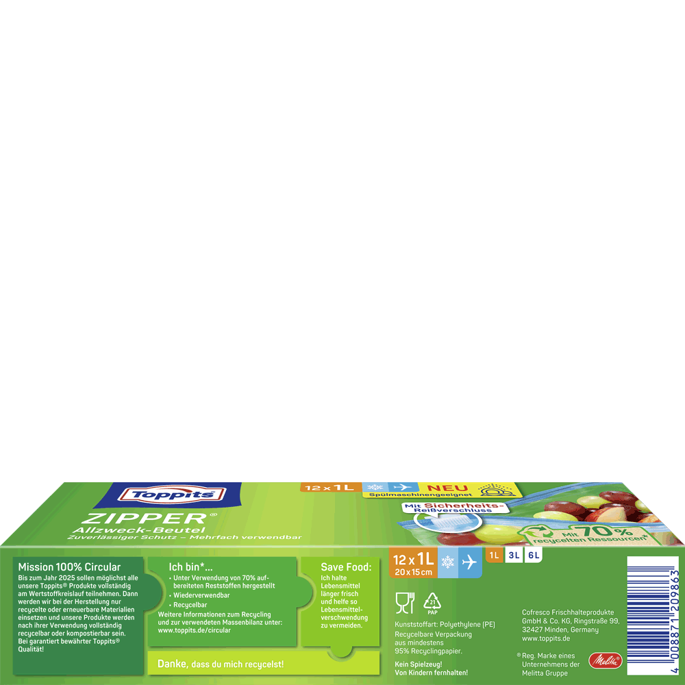 Toppits ZIPPER Allzweck-Beutel 1L online kaufen